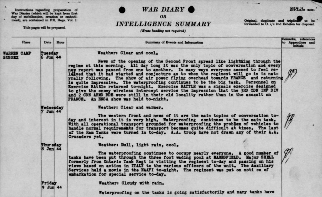 Building a Soldier's Story Using War Diaries | WARTIMES.ca